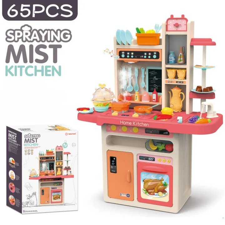 65 Pcs Spraying Mist Kitchen Set | Lights Sound Real Water Tap Cooking ...