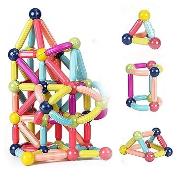 DIY Magnetic Construction Set | 64 Pcs Magnet Bars – The Toy Factory