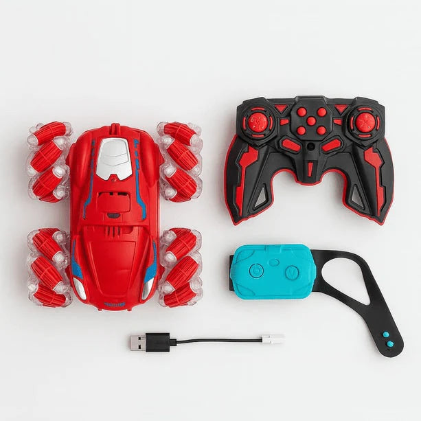 Hand Gesture Remote Control Stunt Car With Lightning Effect & Recharge ...