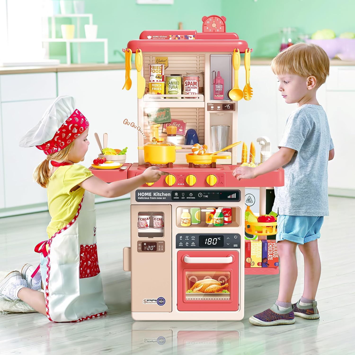 Play Kitchen Set | 50 Pcs Spray Kitchen Kit With Lights & Sound – The ...