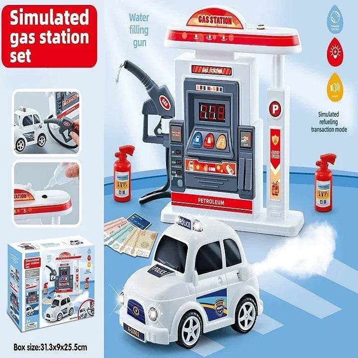 Simulated Gas Station & Spray Car Playset for Kids – The Toy Factory