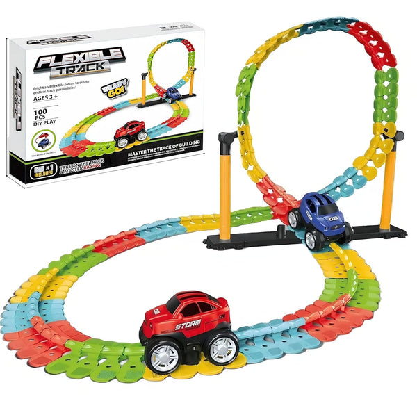 Flexible Track Car | Racing Track Car | 100 Pcs Build & Customize Your ...
