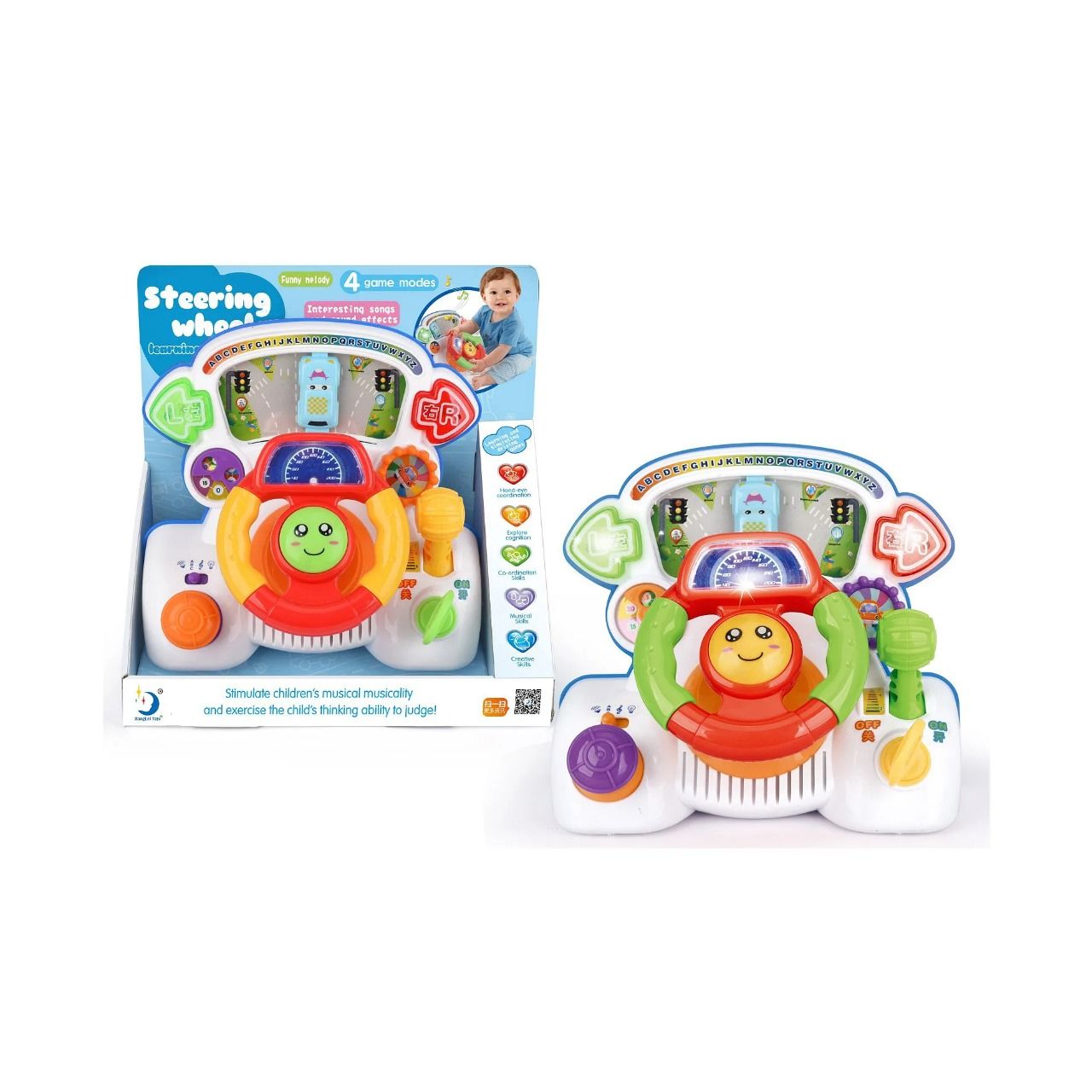 Interactive Steering Wheel Toy With Lights & Music For Toddlers | Educ ...