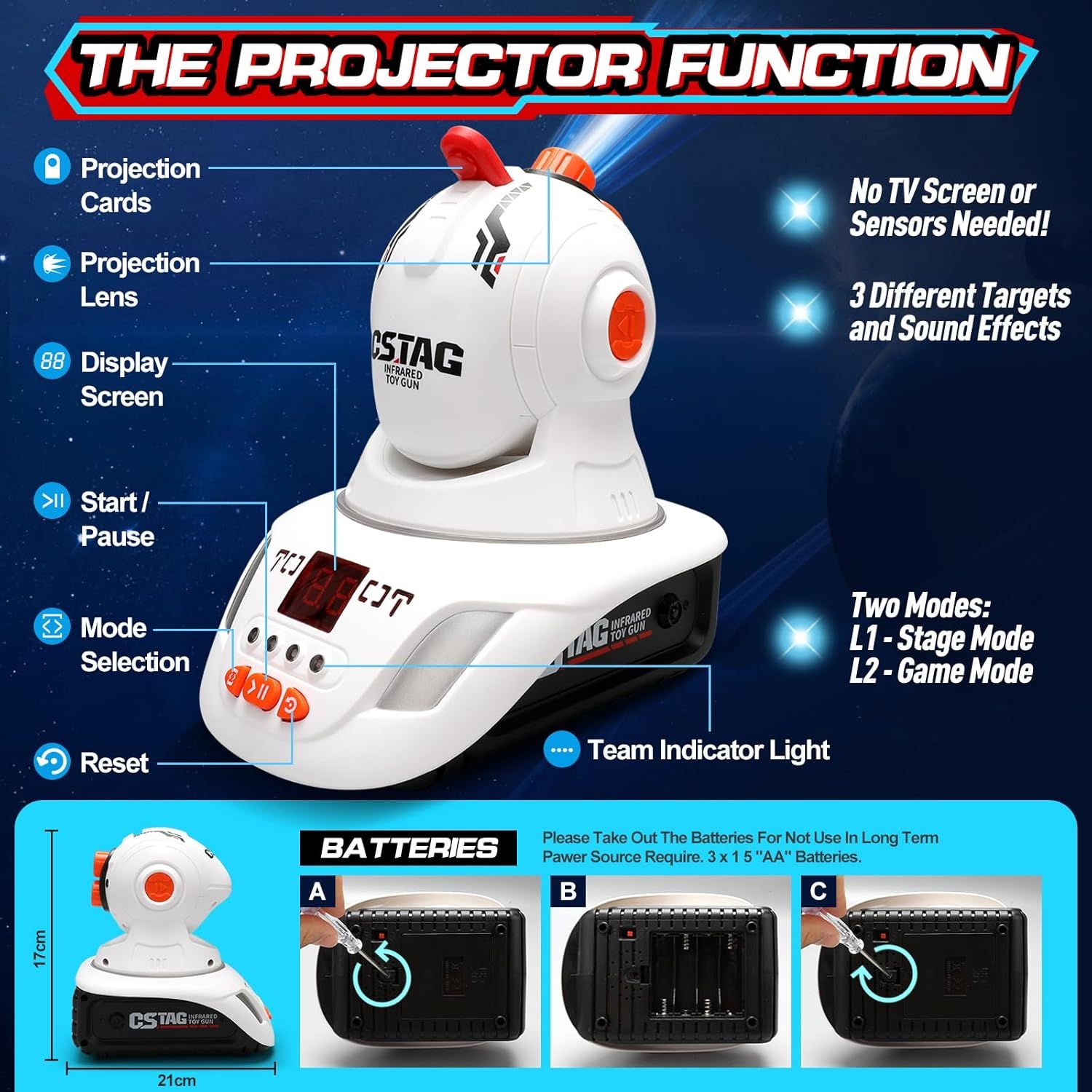Laser Gun Tag Game | 2 Player Set With Smart Projector & Score – The ...