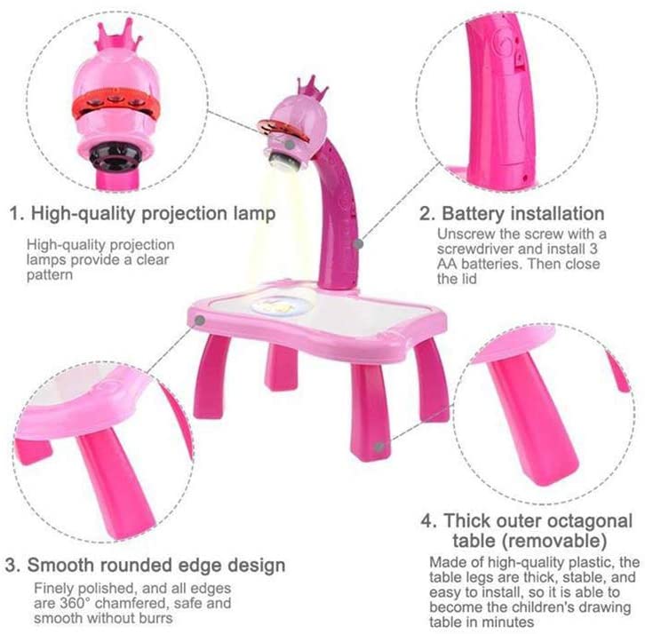 Drawing Projector Table for Kids - Trace and Draw Projector Toy with L ...