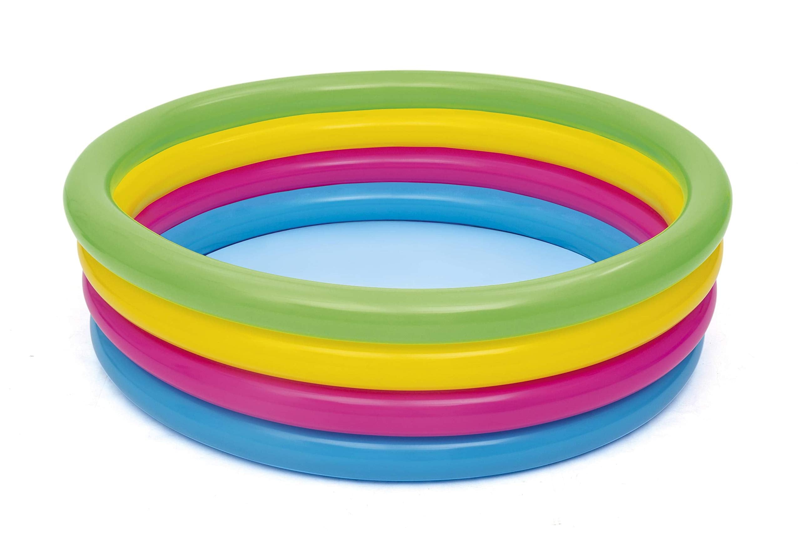 BESTWAY Multicolor 4-ring rainbow Swimming Pool for kids 5ft 2in x 1ft ...