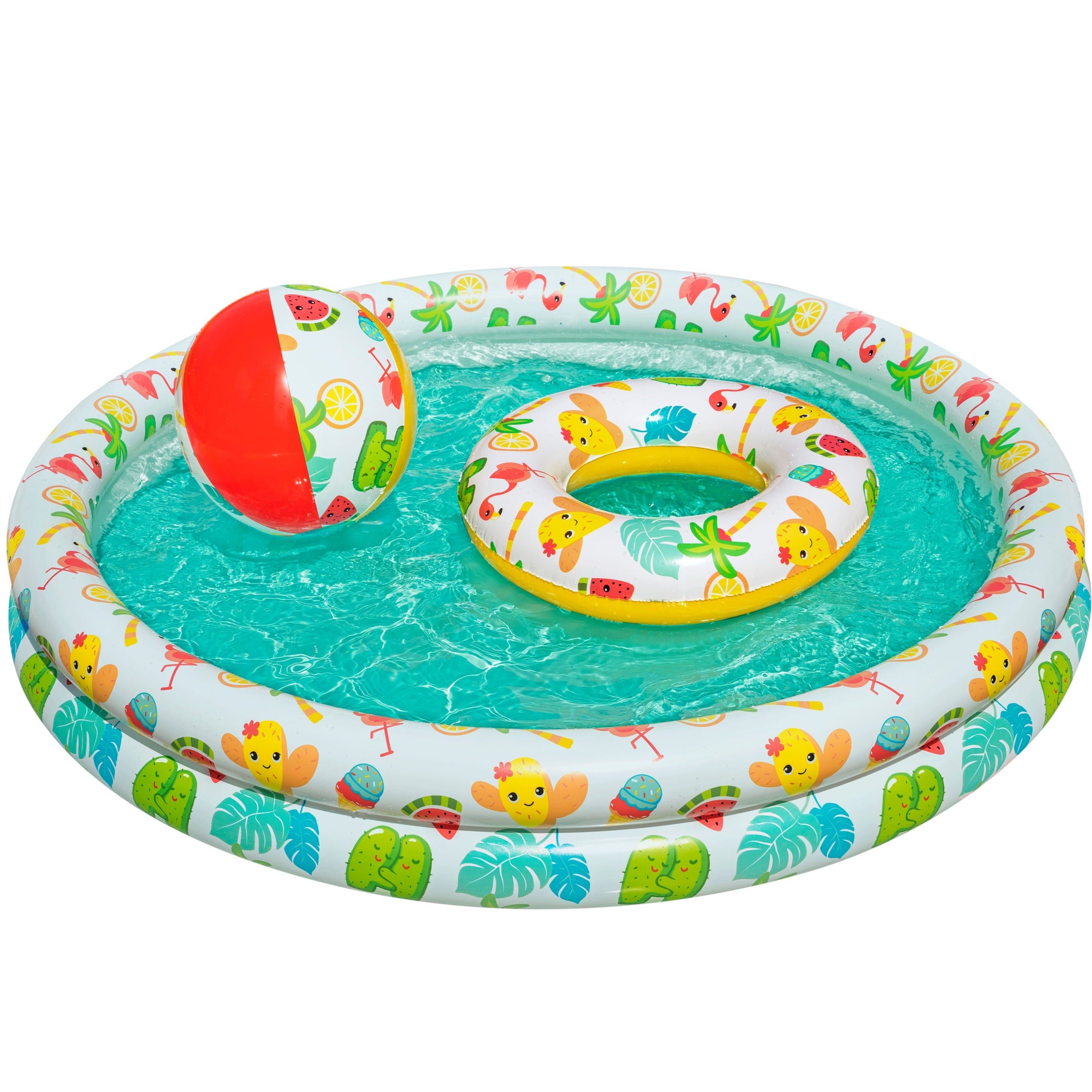 BESTWAY Swimming Pool With Swim Ring And Ball 4ft x 8in – The Toy Factory